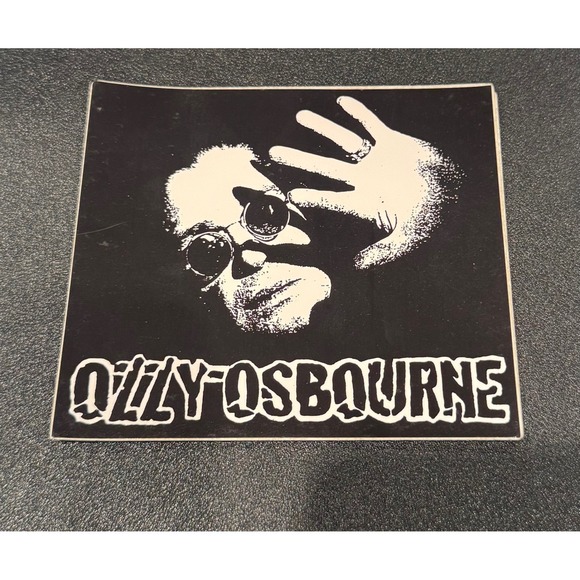 Art | Original 9s Ozzy Osbourne Sticker Black And White Graphic Decal ...